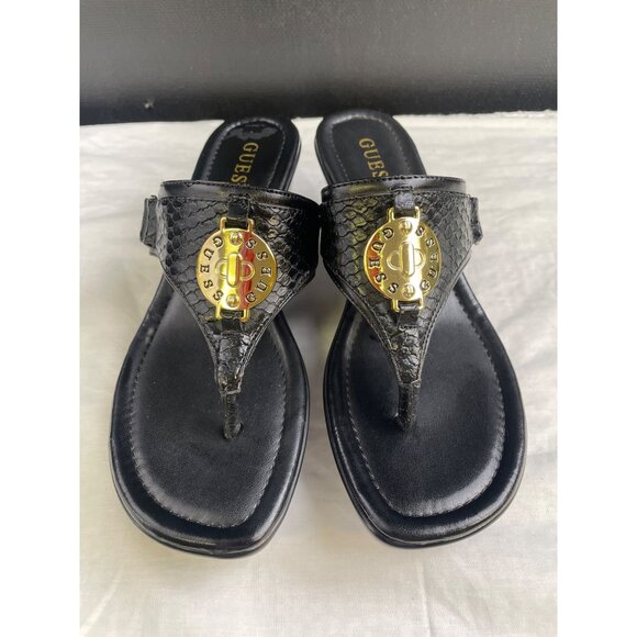 Guess | Shoes | Guess Womens Blackgold Medallion Shoes Sandals Wedge ...